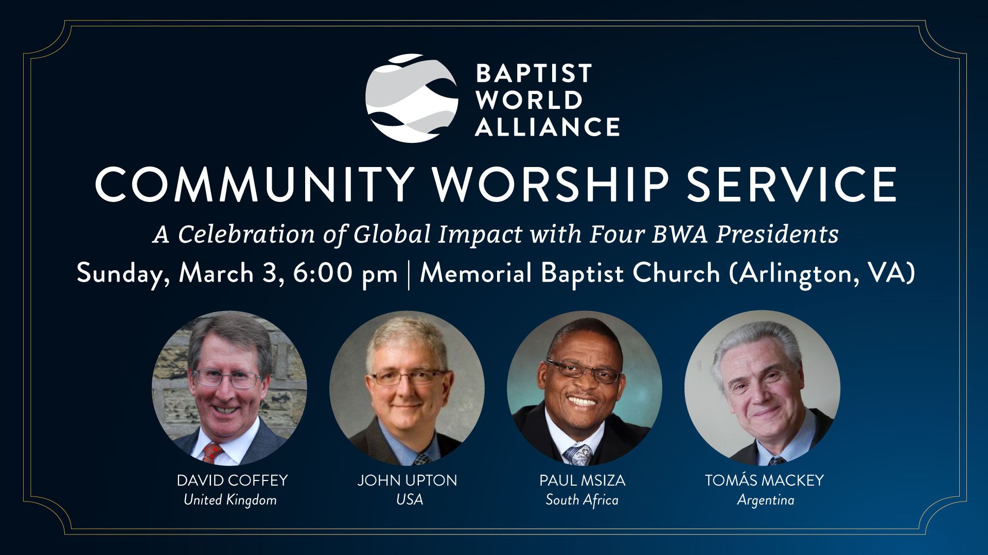 Join Baptist World Alliance for "A Celebration of Global Impact ...