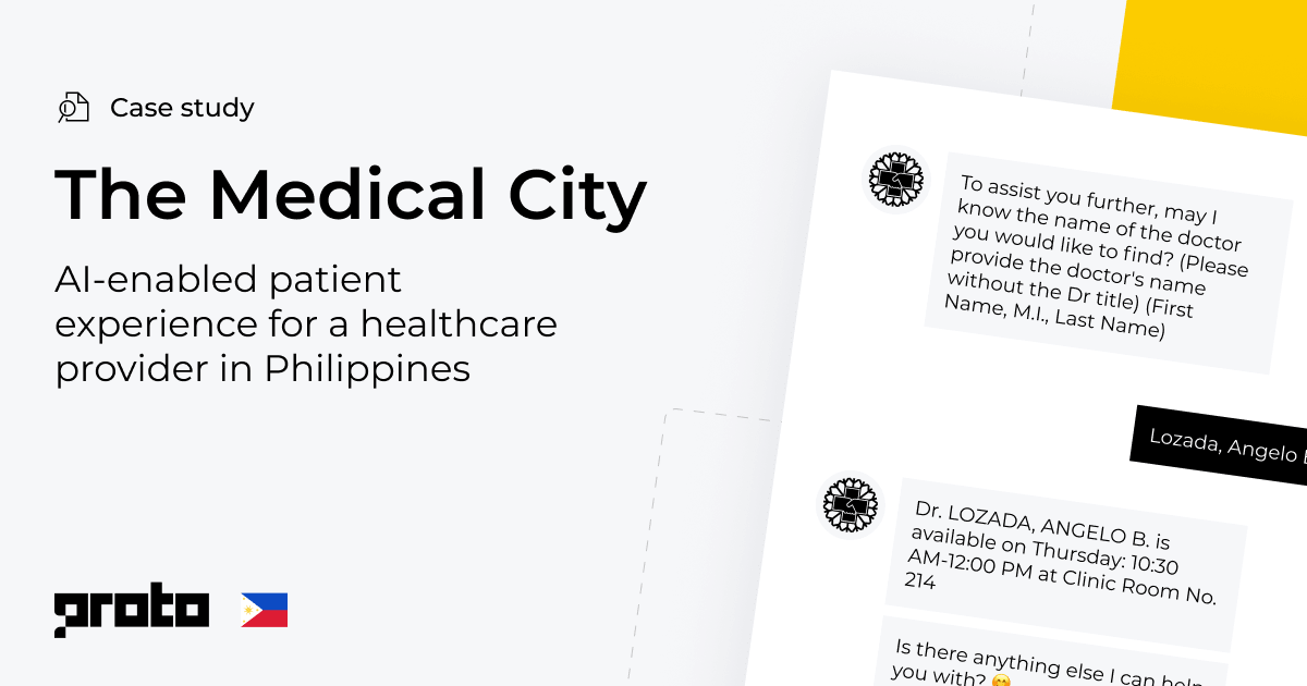 AI-enabled patient experience for a healthcare provider in Philippines | Proto AICX