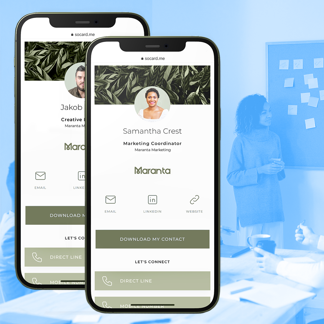 Digital business cards for marketing teams