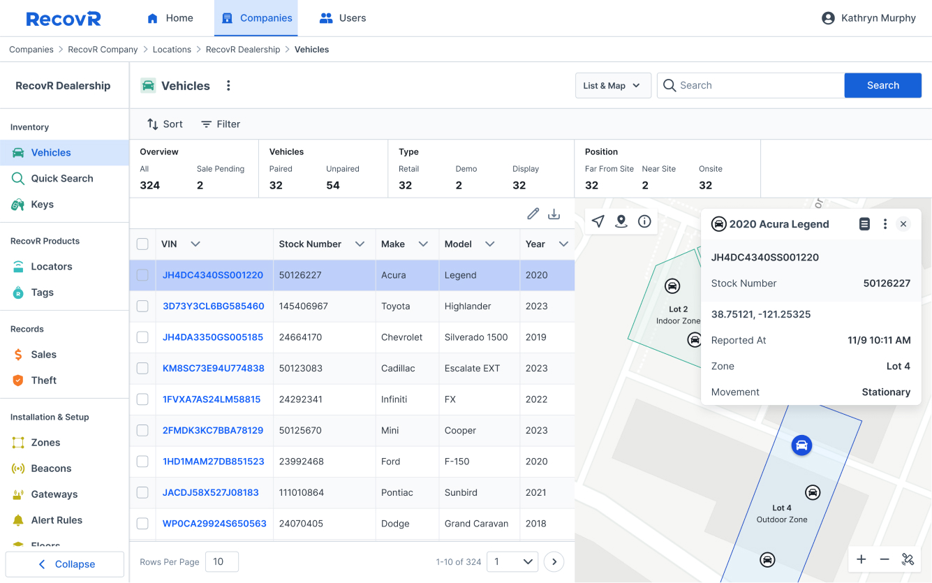 Dealership Lot Management & Theft Recovery Solution - RecovR.biz