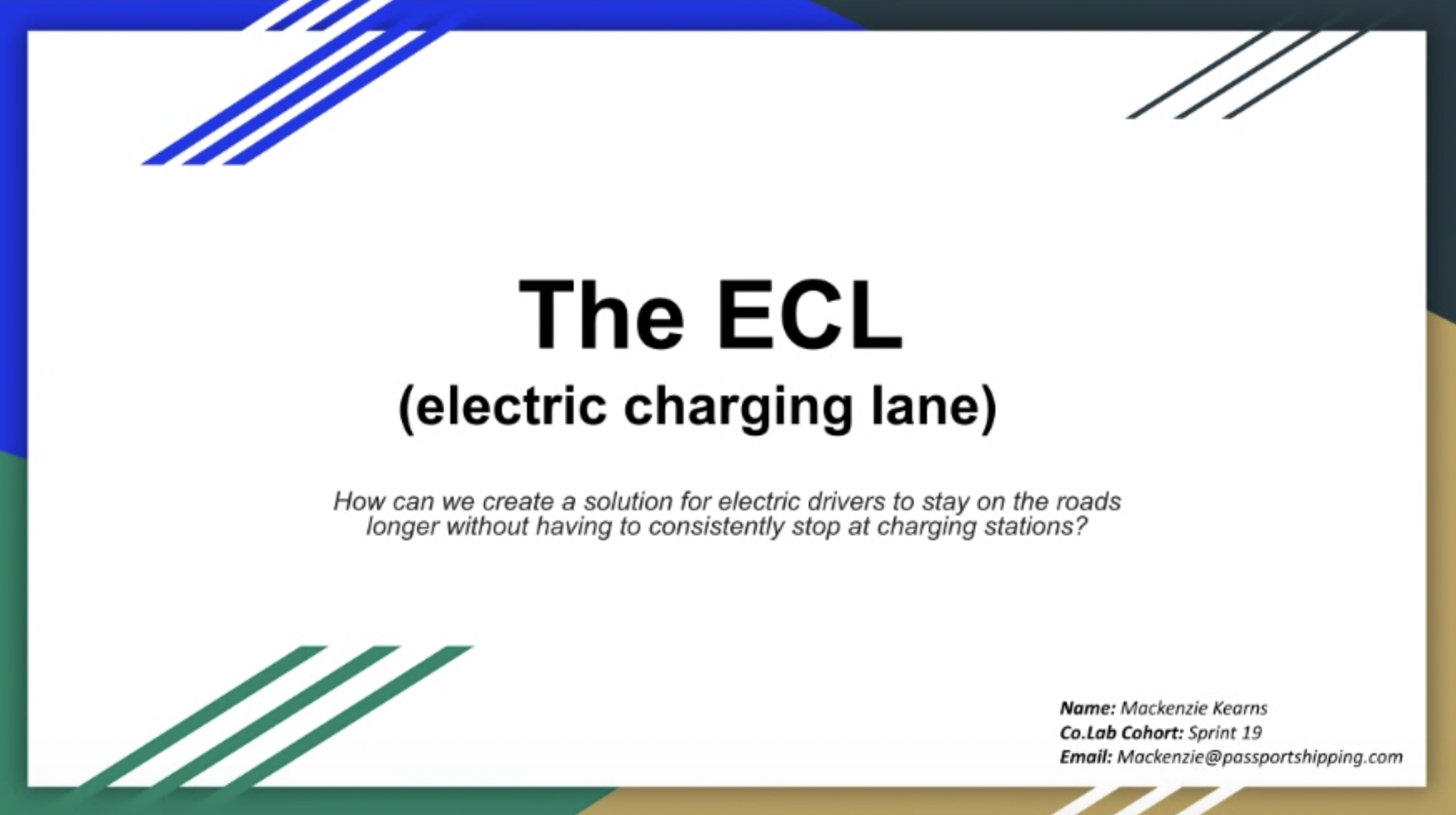 SPRINT19 | The ECL (electric charging lane) | Co.Lab Portfolio