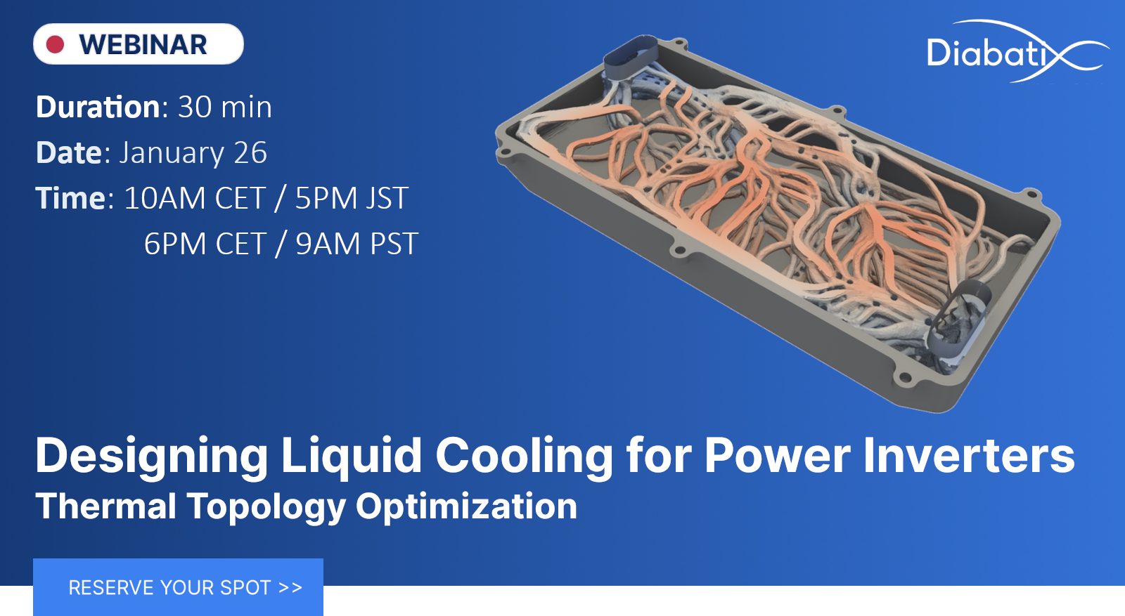 Designing Liquid Cooling for Power Inverters - Diabatix Webinar