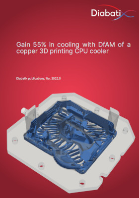 Gain 55% in cooling with DfAM of a copper 3D printed CPU cooler