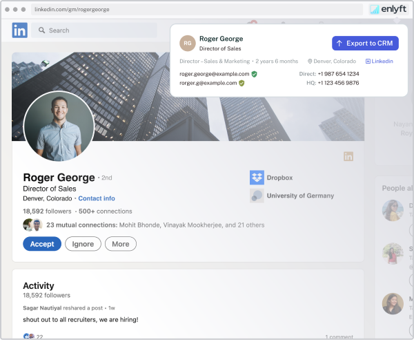 Browser extensions for B2B prospecting | Enlyft