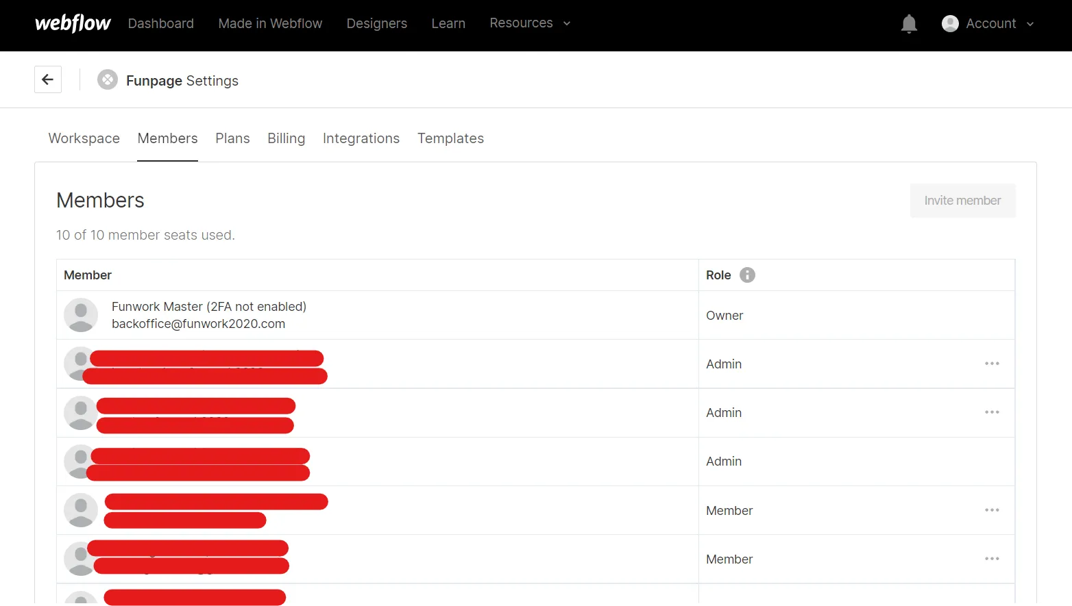 【速報 / Webflow】 無料で制作パートナーを自社のアカウントに招待できるようになりました。 | Sitefun | Funwork