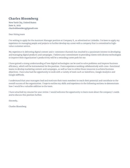 Rezi Cover Letter Templates Library