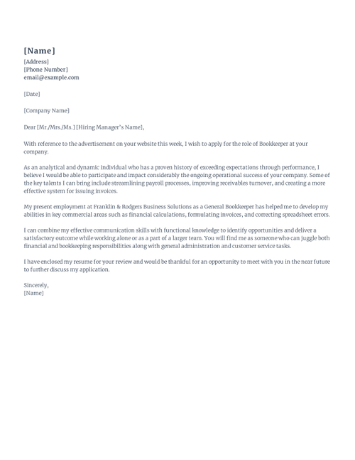 Rezi Cover Letter Templates Library