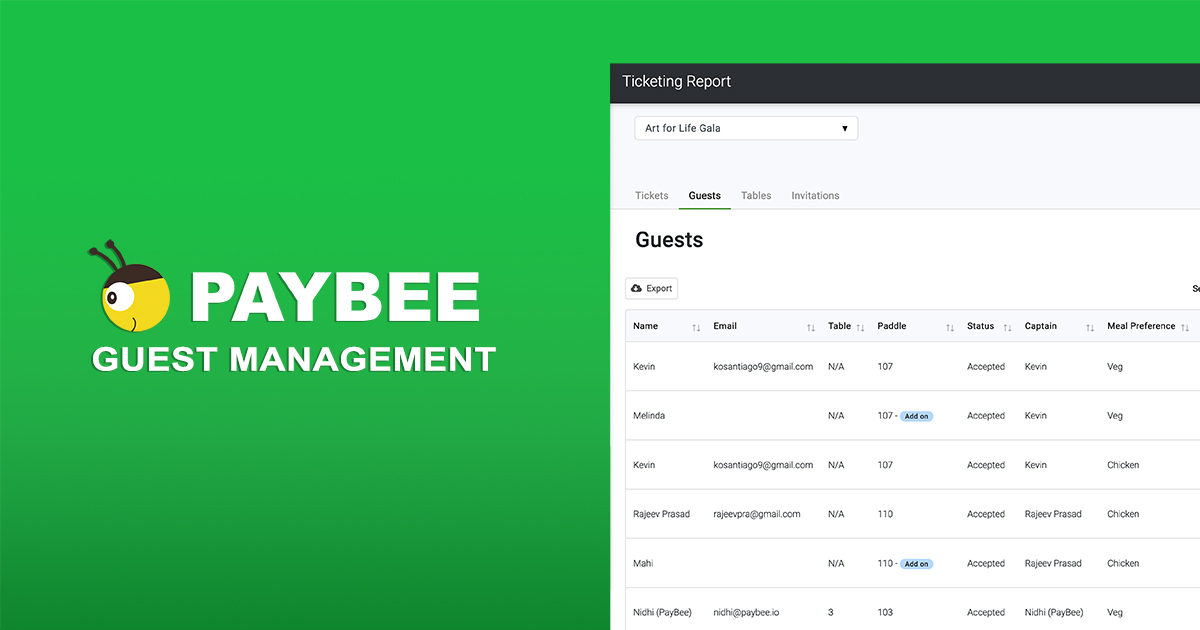Paybee Features: Guest Management