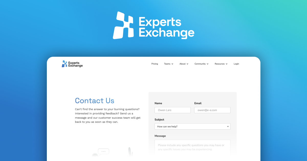 Contact Us - Experts Exchange