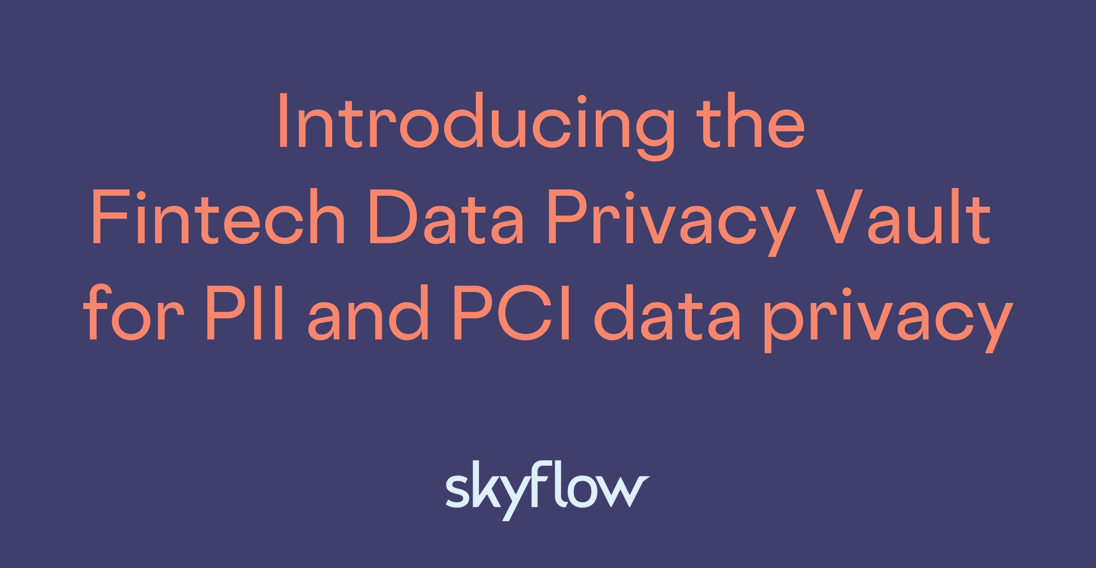 Introducing the Fintech Data Privacy Vault - Skyflow
