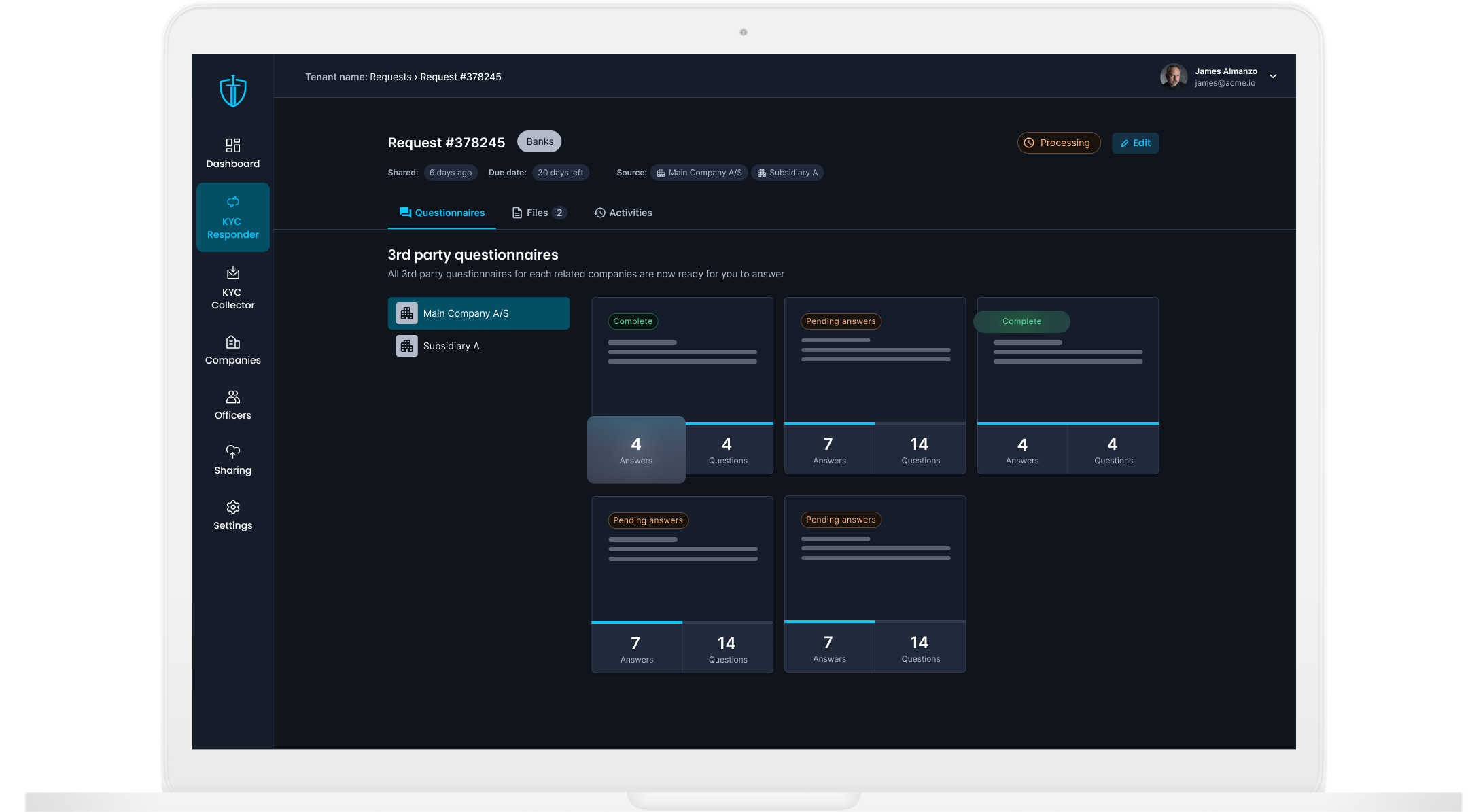 Avallone | KYC Responder | Software and Platform