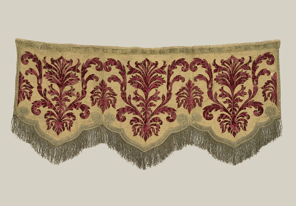 Yorke Antique Textiles | Italian Velvet Applique Valance