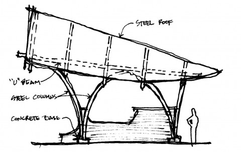 Steel Bandshell in Sandpoint – Mountain Architects – Hendricks Architecture