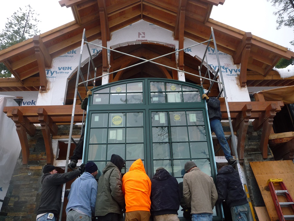 Large Window Installation – Mountain Architects – Hendricks Architecture