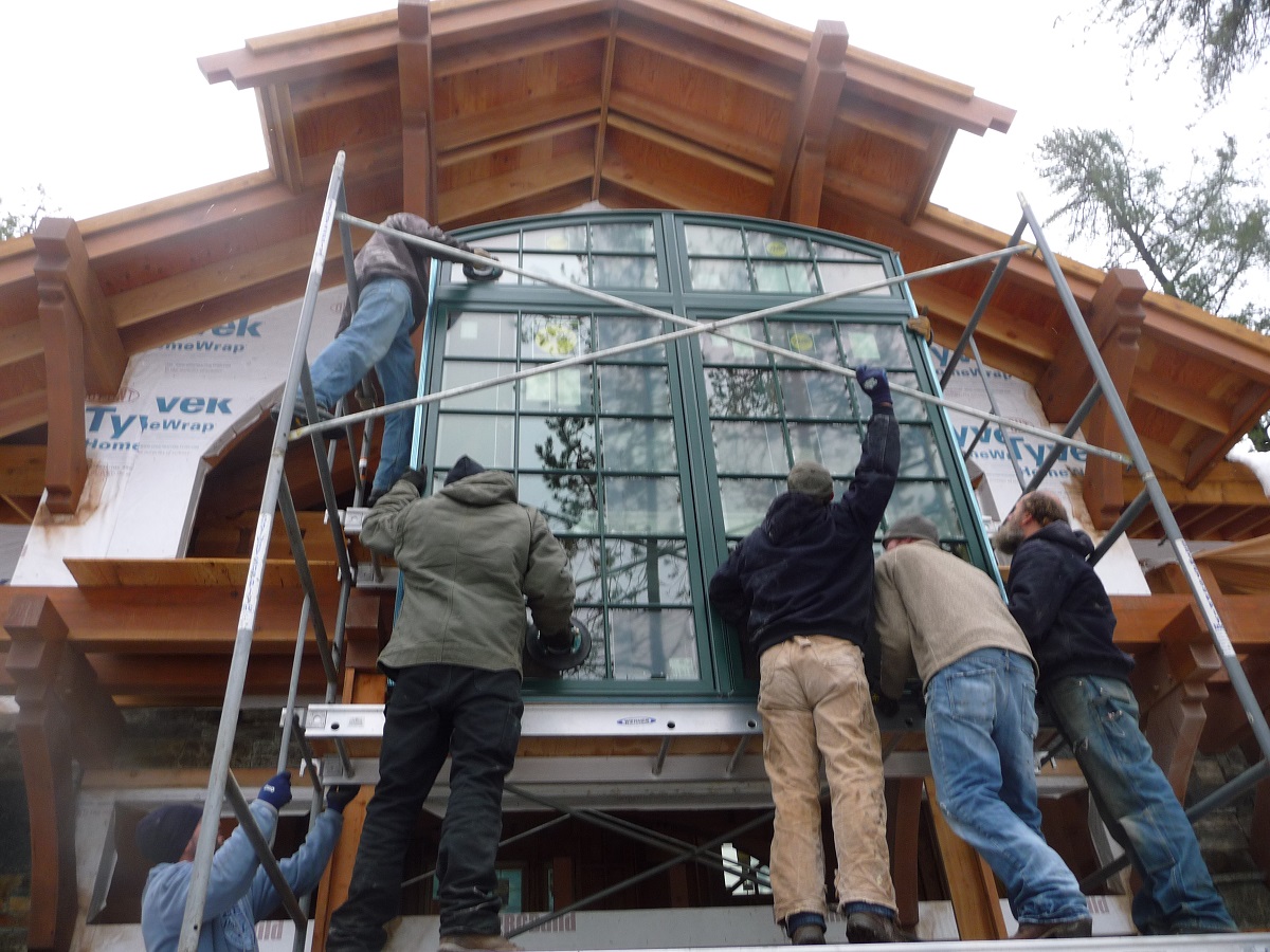 Large Window Installation – Mountain Architects – Hendricks Architecture