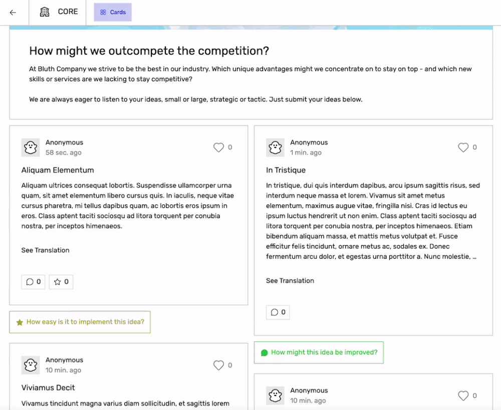 Collect Anonymous Ideas