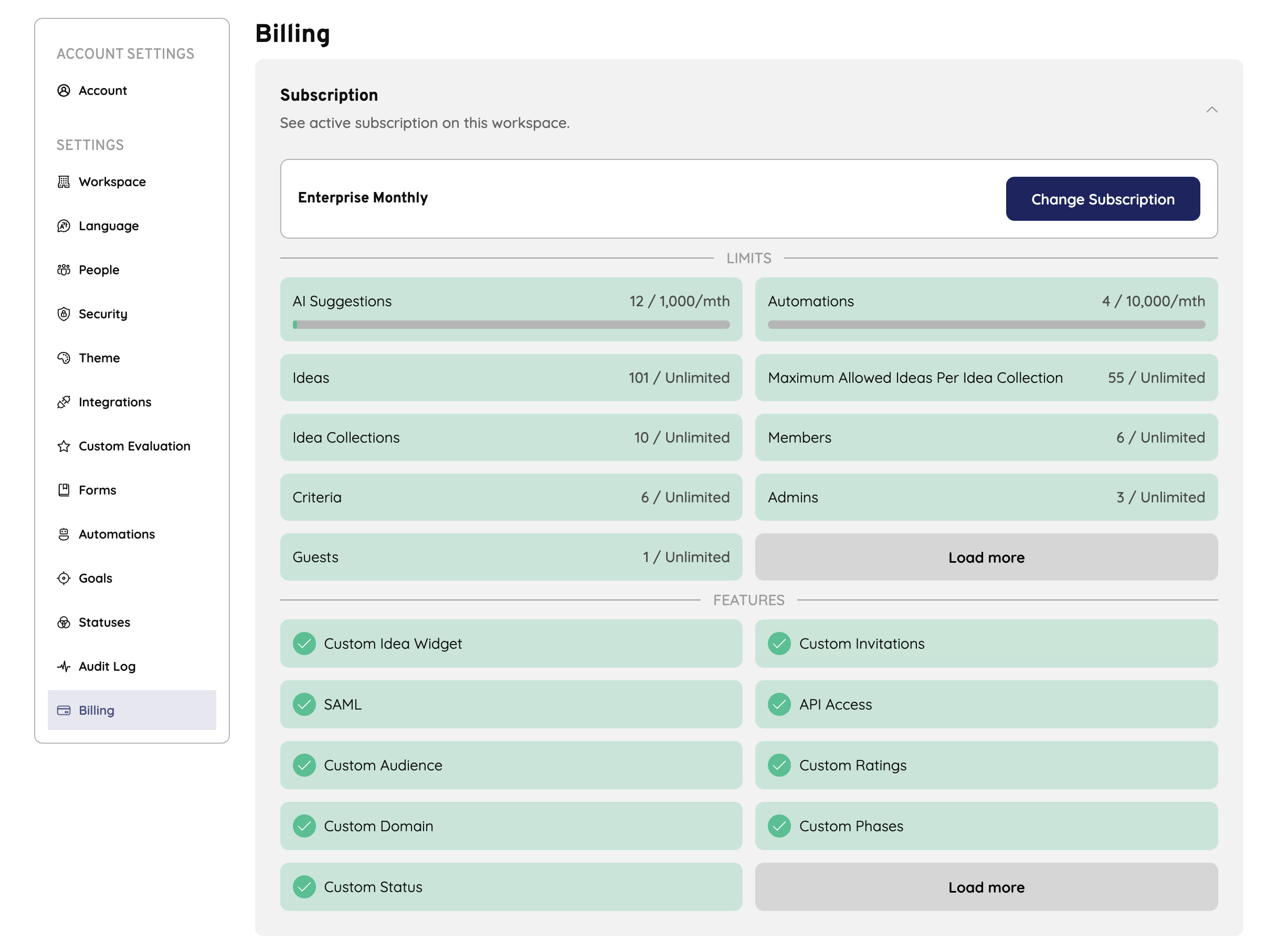 Billing | Ideanote Help