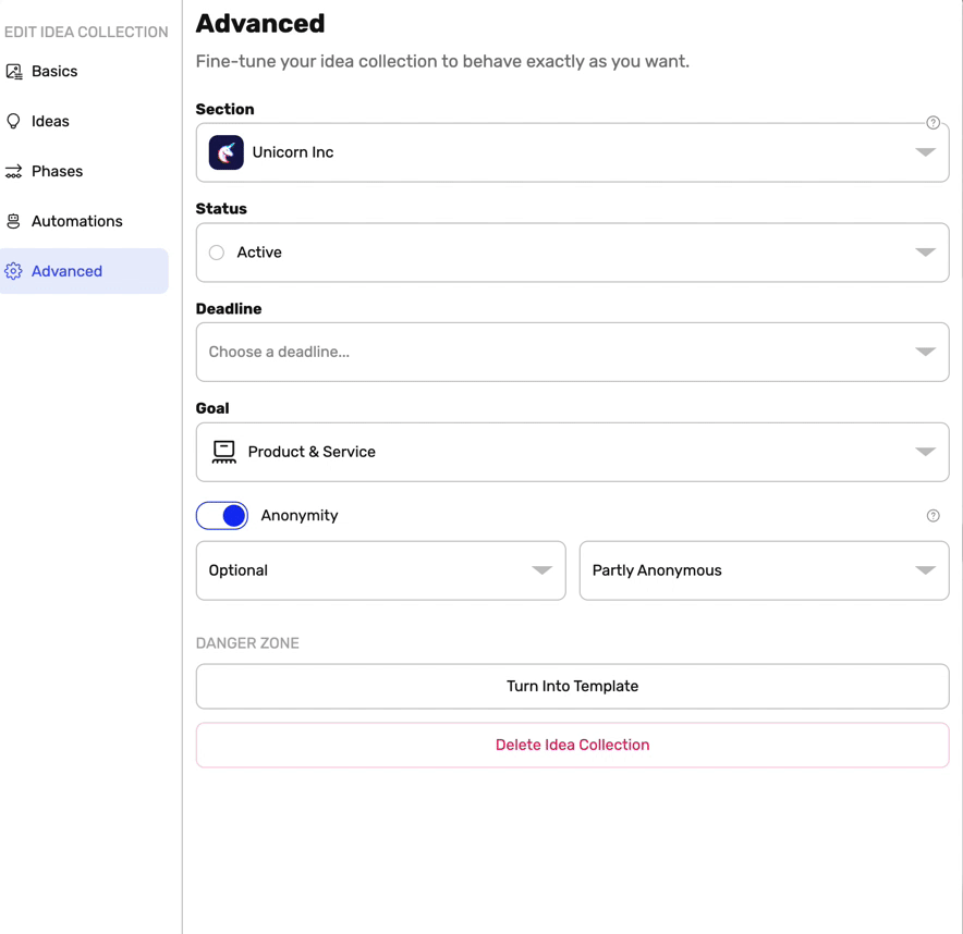 Advanced Settings | Ideanote Help