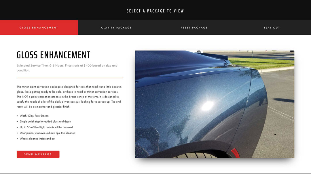 Car Detailer Website Design