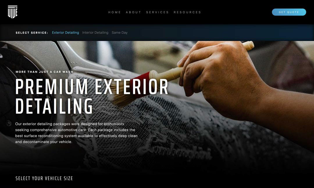 Car Detailer Website Design