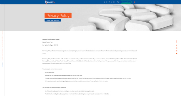 Privacy Policy | PioneerRx - Top Pharmacy Software