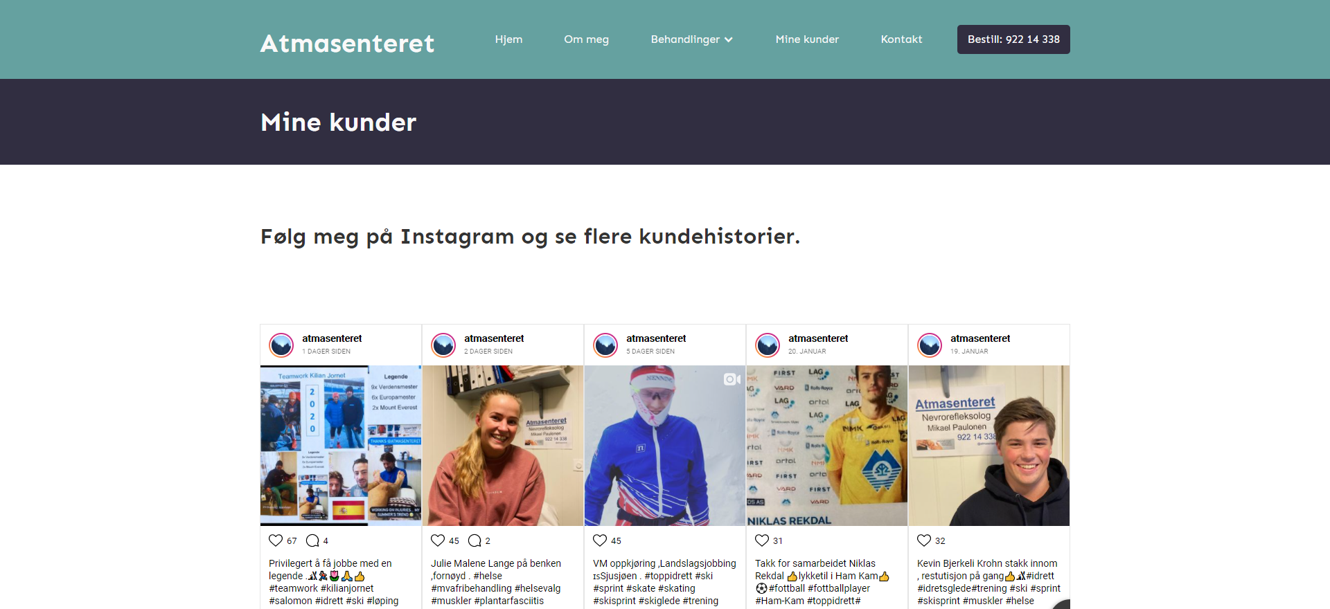 Mine kunder | Atmasenteret