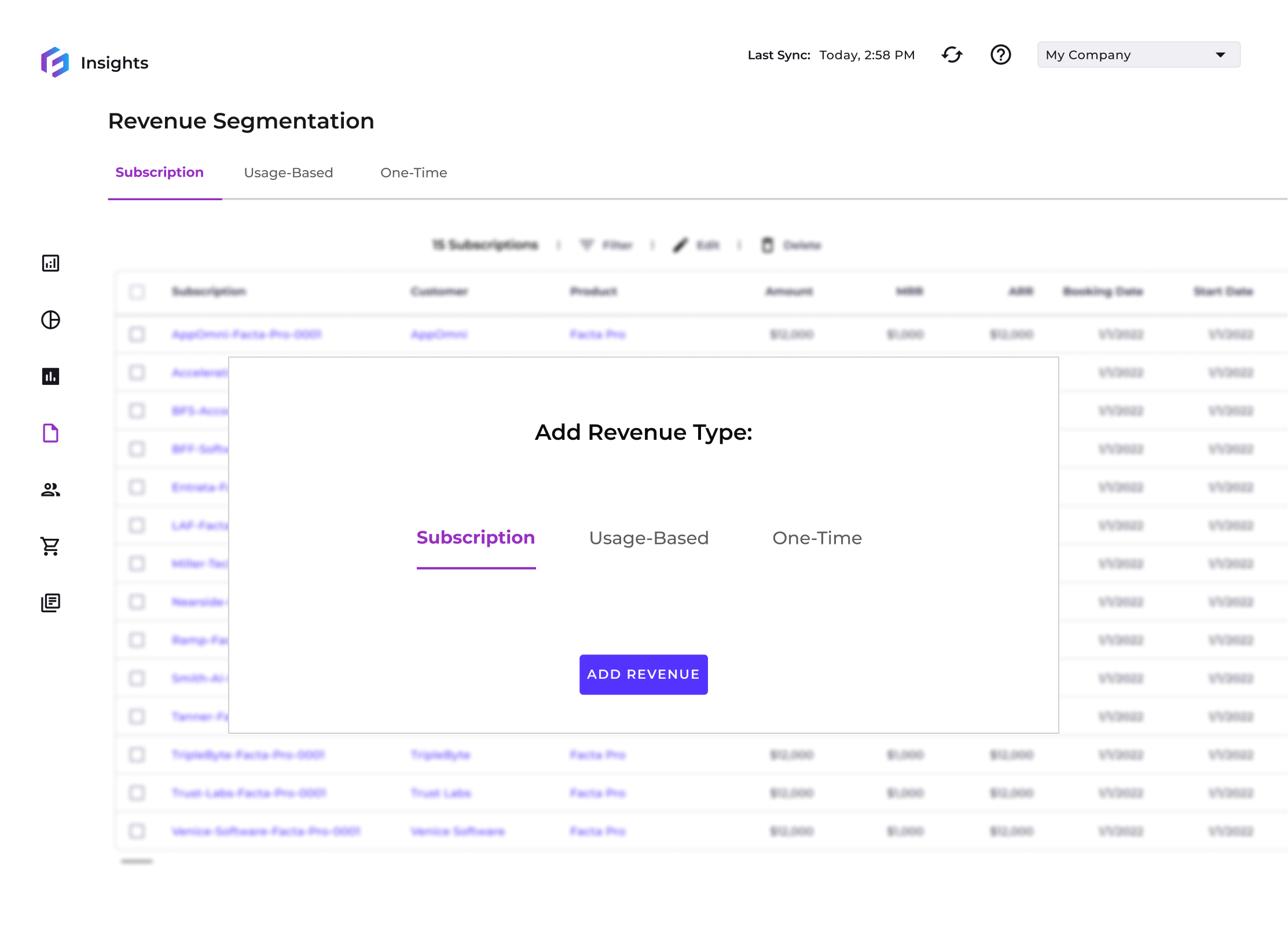 Insights | Subscription Revenue & SaaS Metric Software