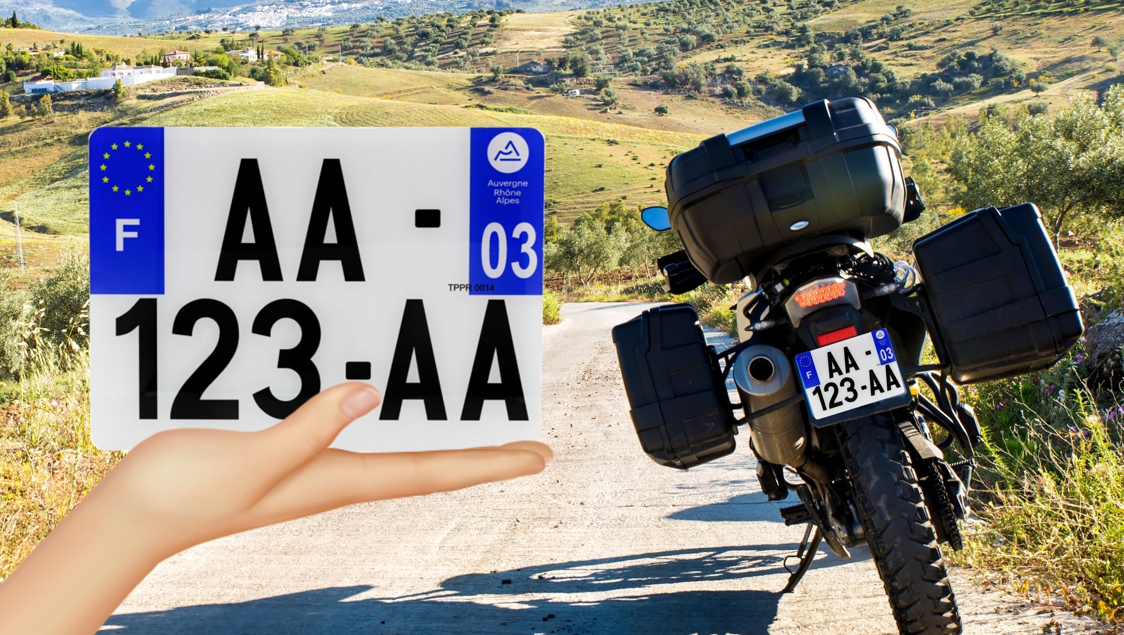 Plaque d'immatriculation pour moto