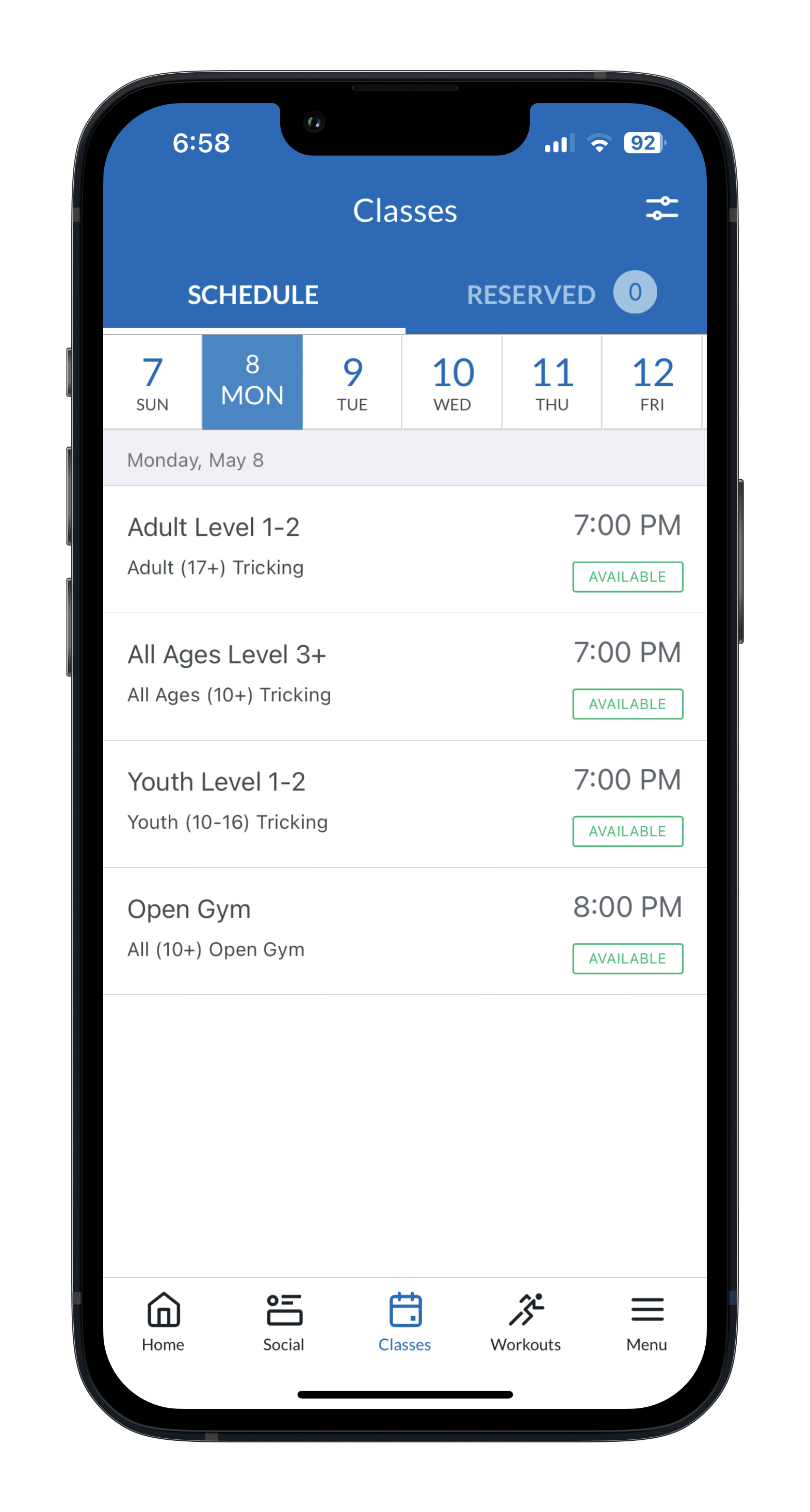 Schedule Loopkicks Sessions on Mobile