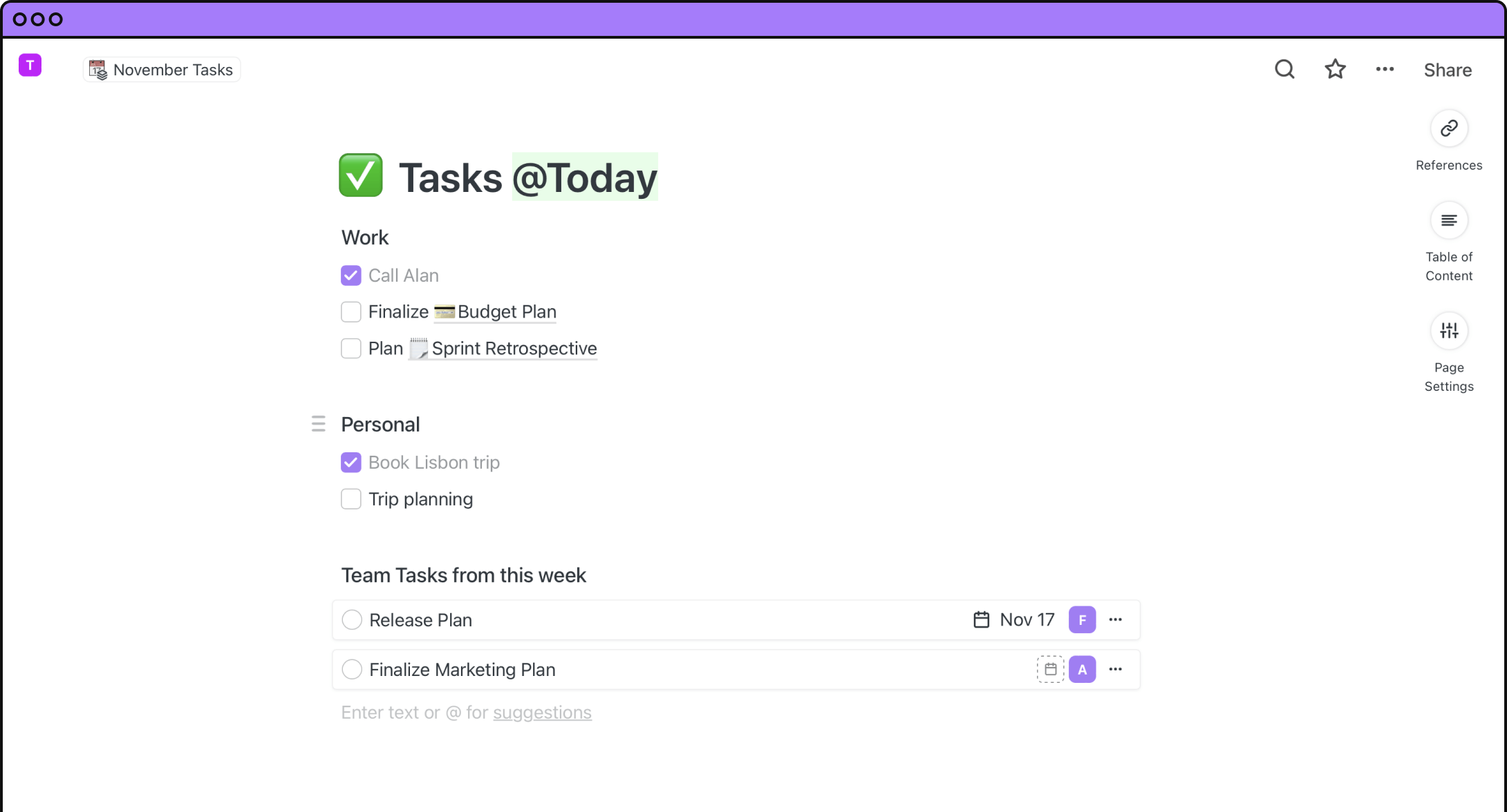 Tasks – Saga | Make sense of your knowledge