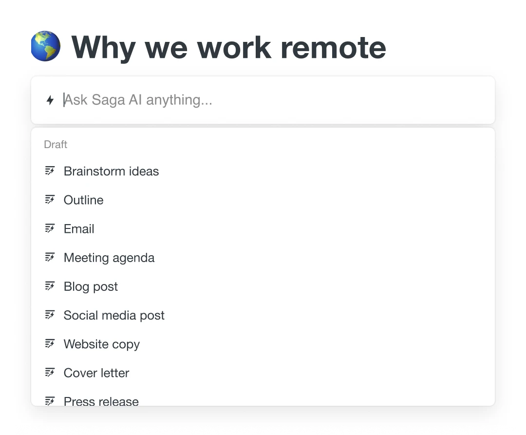 Saga AI – The AI-powered workspace for your notes, docs, and tasks