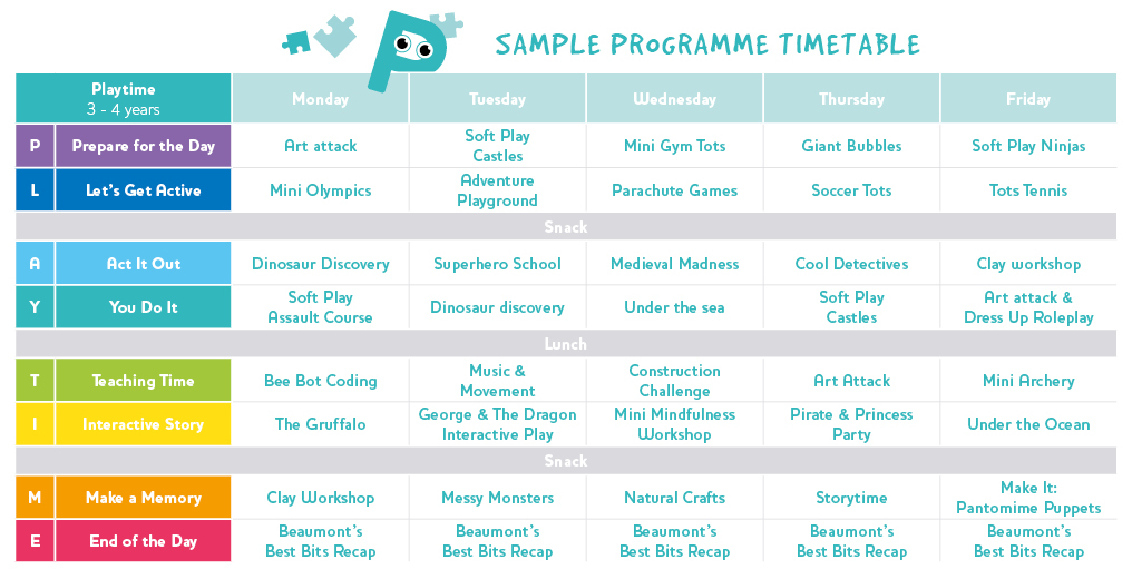 Playtime | Day Camps for 3 - 4 Year Olds | Camp Beaumont