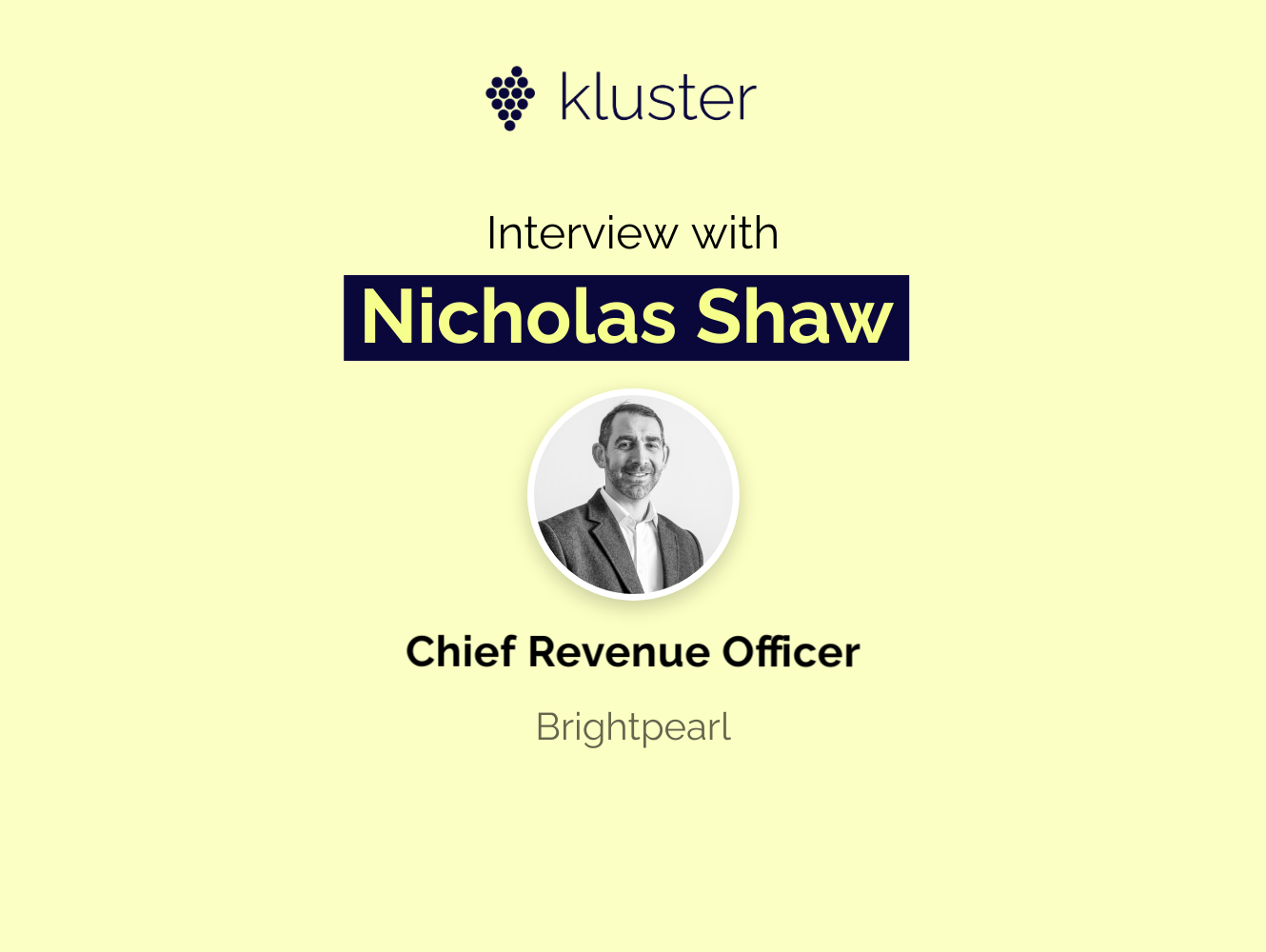 Nicholas Shaw Revenue Interview: Data in Sales
