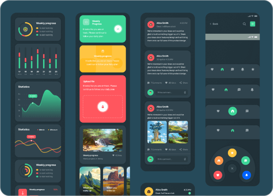 Marvie - Figma Dark Theme iOS Kit