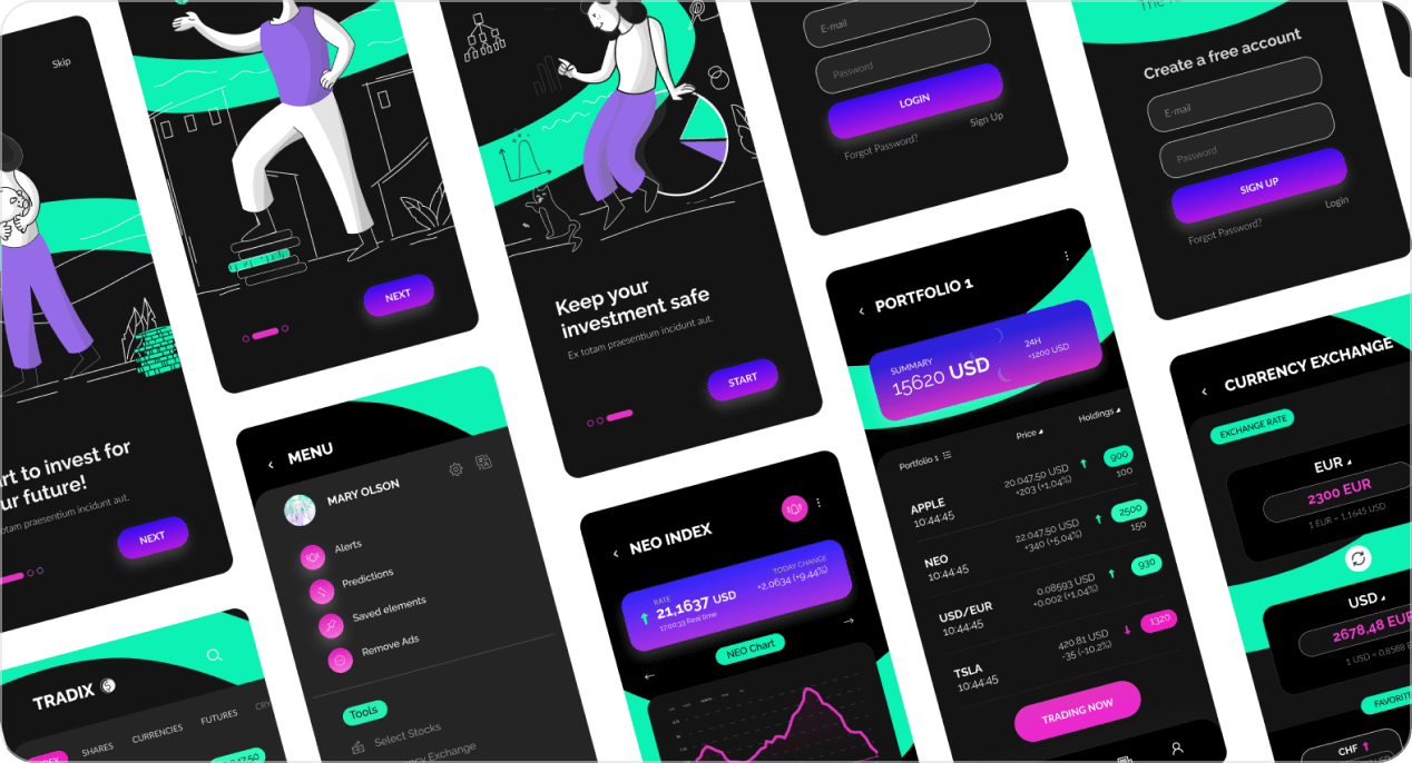 Tradix - Free Figma Trading App