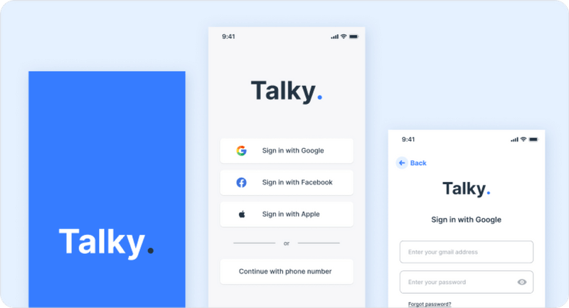 Talky Chat Application UI