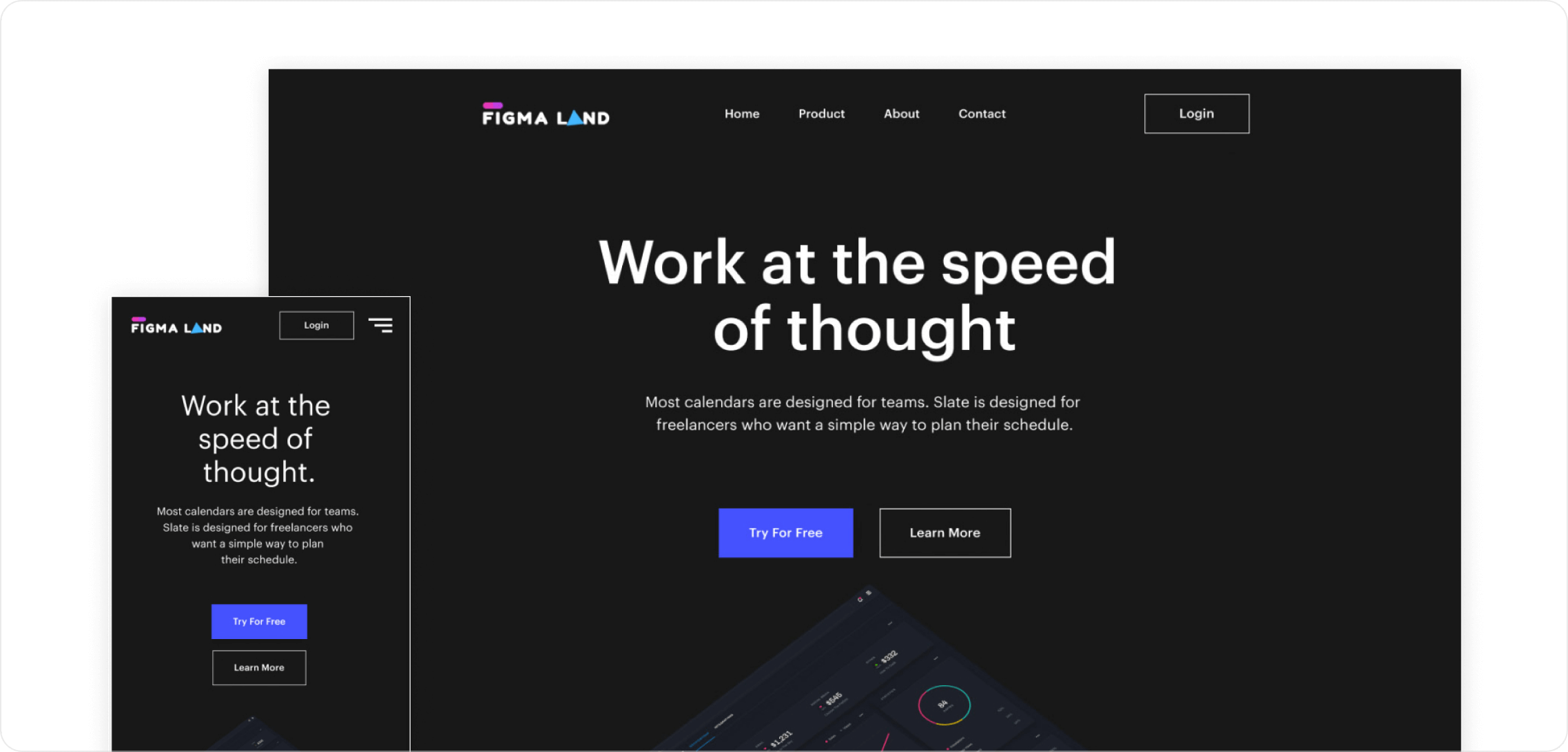 Dark Theme UI Page