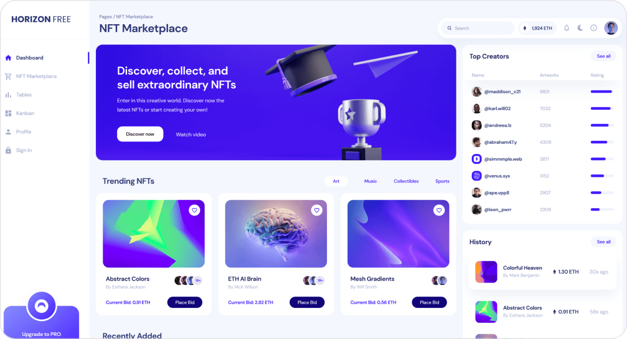 Horizon UI Dashboard