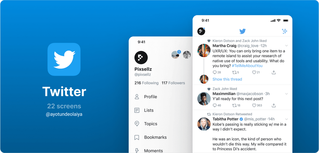 Twitter Mobile UI Kit