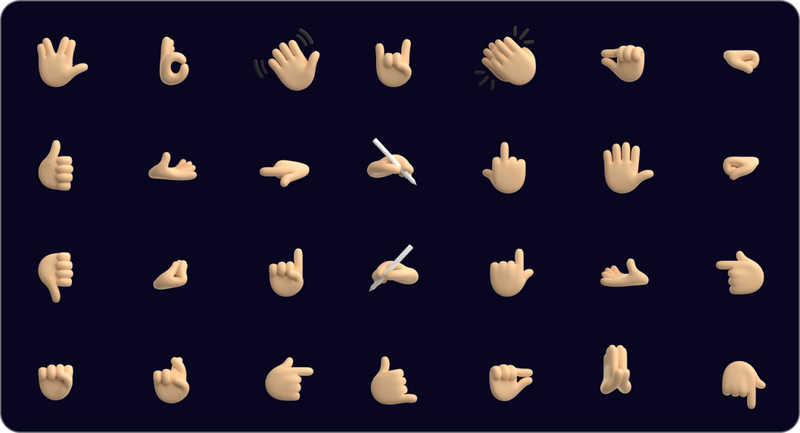 Free 3D Hand Emojis
