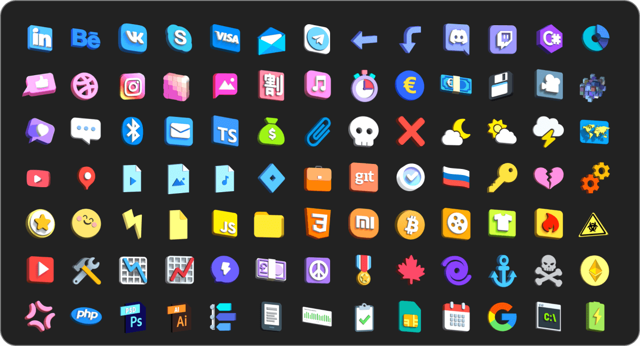 3D Logo and Icon Pack
