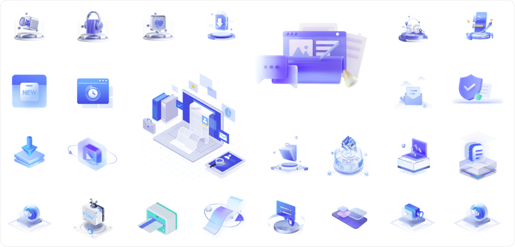 Futuristic 3D Icon Set