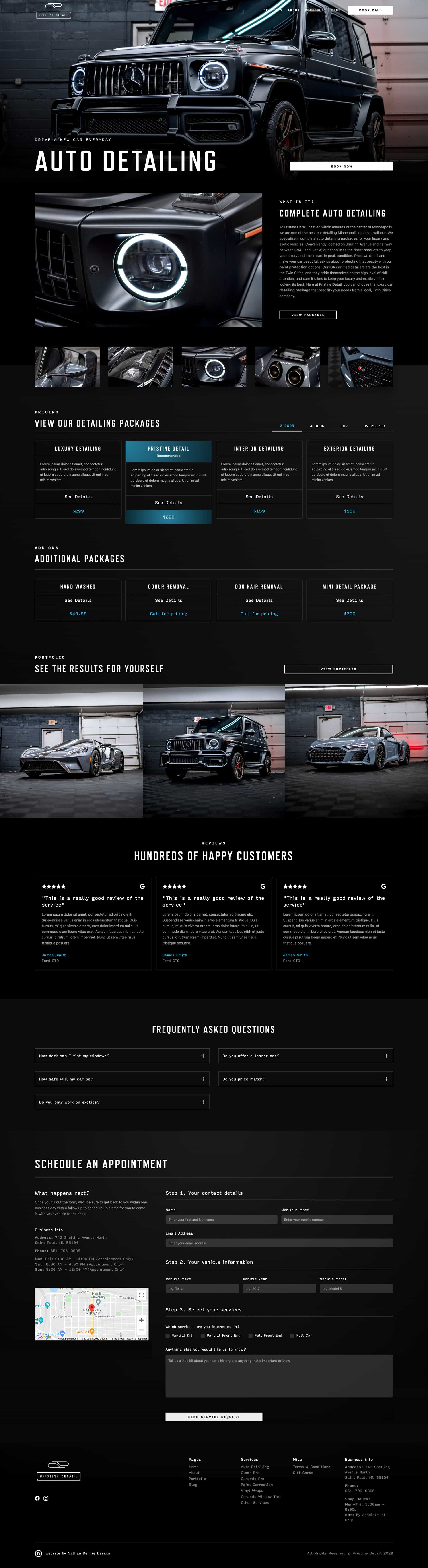 Pristine Detail | Detailing Website Design Case Study