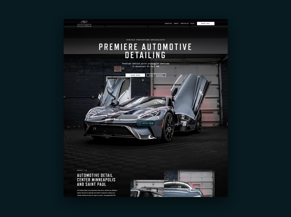 Pristine Detail | Detailing Website Design Case Study