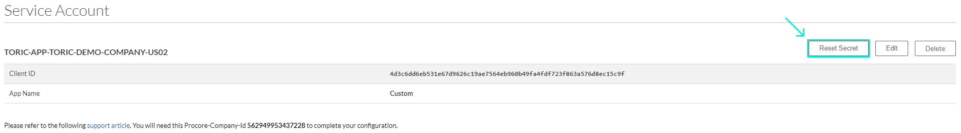 Configure Procore Connector