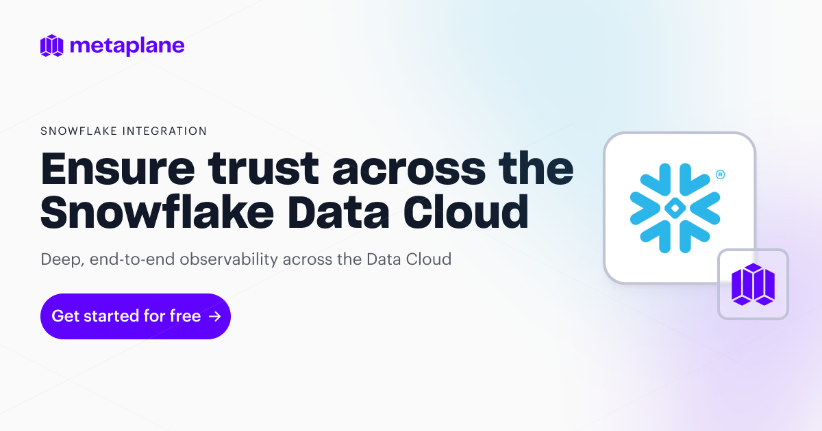 Ensure trust in the Snowflake Data Cloud | Metaplane