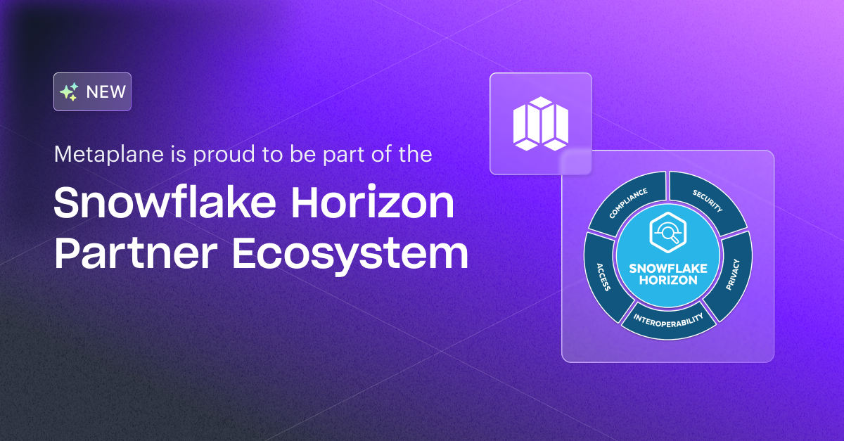 Metaplane is proud to be part of the Snowflake Horizon partner ecosystem | Metaplane