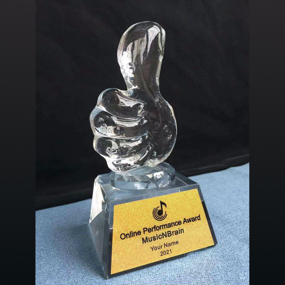 Personalized “Thumbs Up” Trophy w/ free certificate