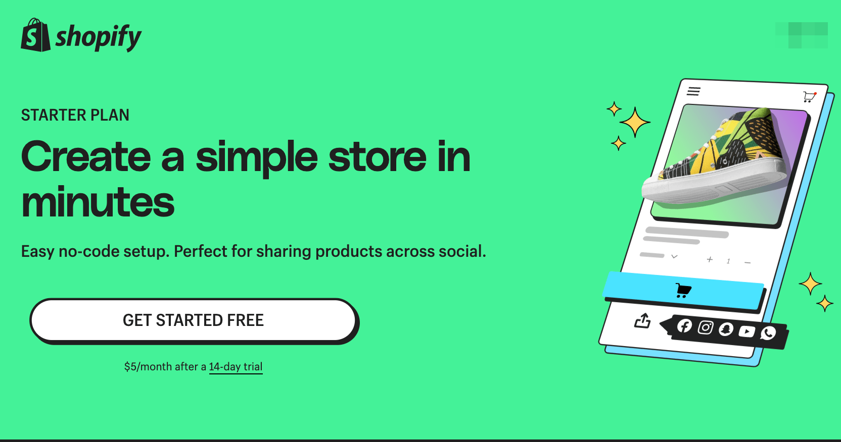 Shopify Starter Plan: features and pricing