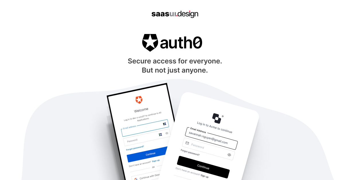 Auth0 | UI, UX Design | SaaS | Application Design | saas ui